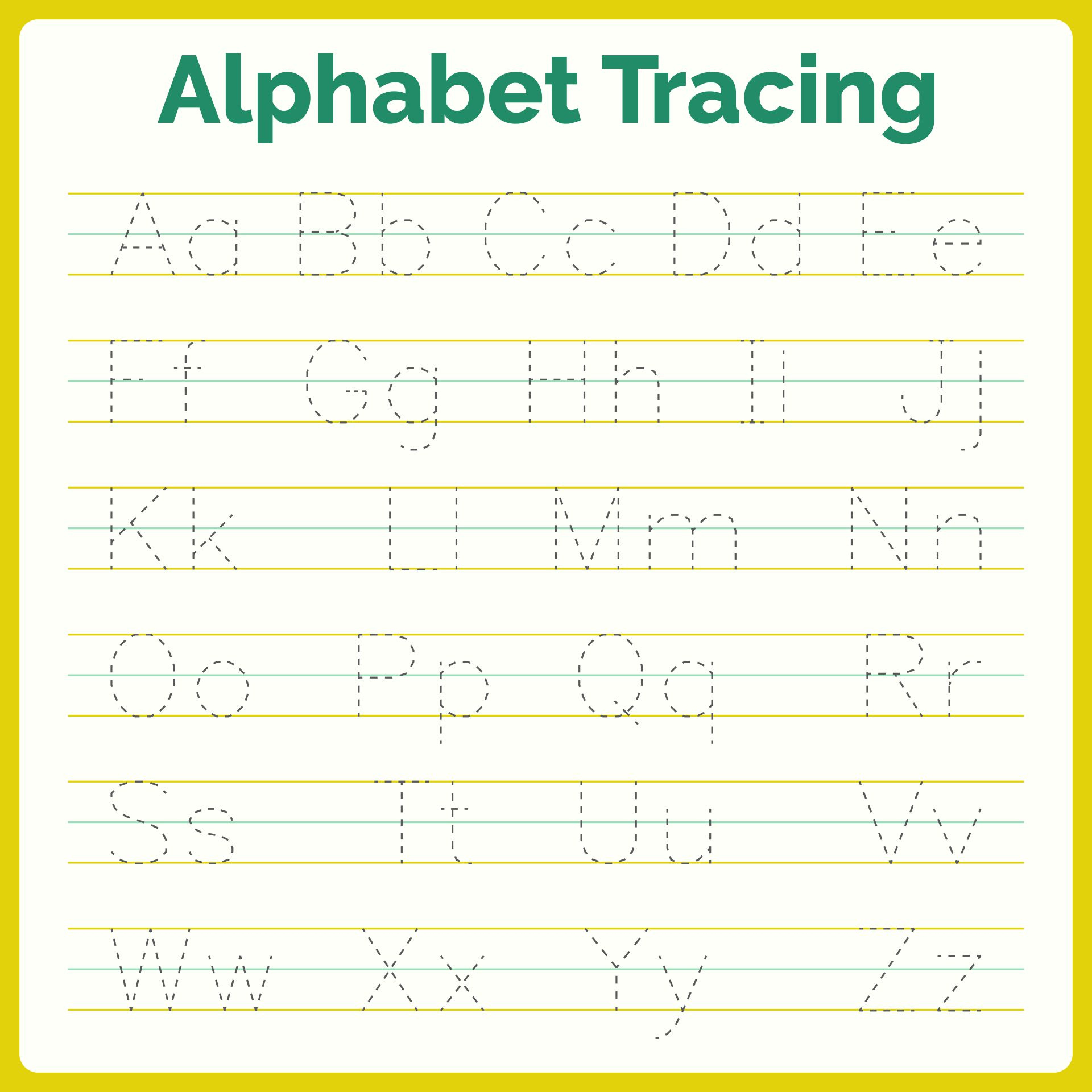 Free Printable Writing Practice Paper ONE INCH Lines Kindergarten 