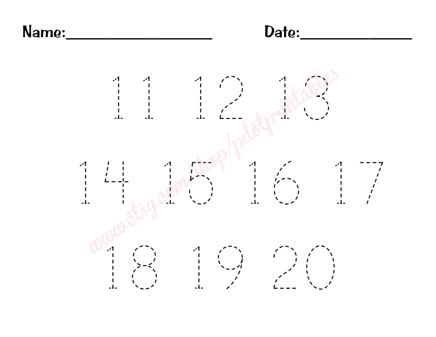 Free Printable Tracing Numbers 11 20 Worksheets Tracing Worksheets