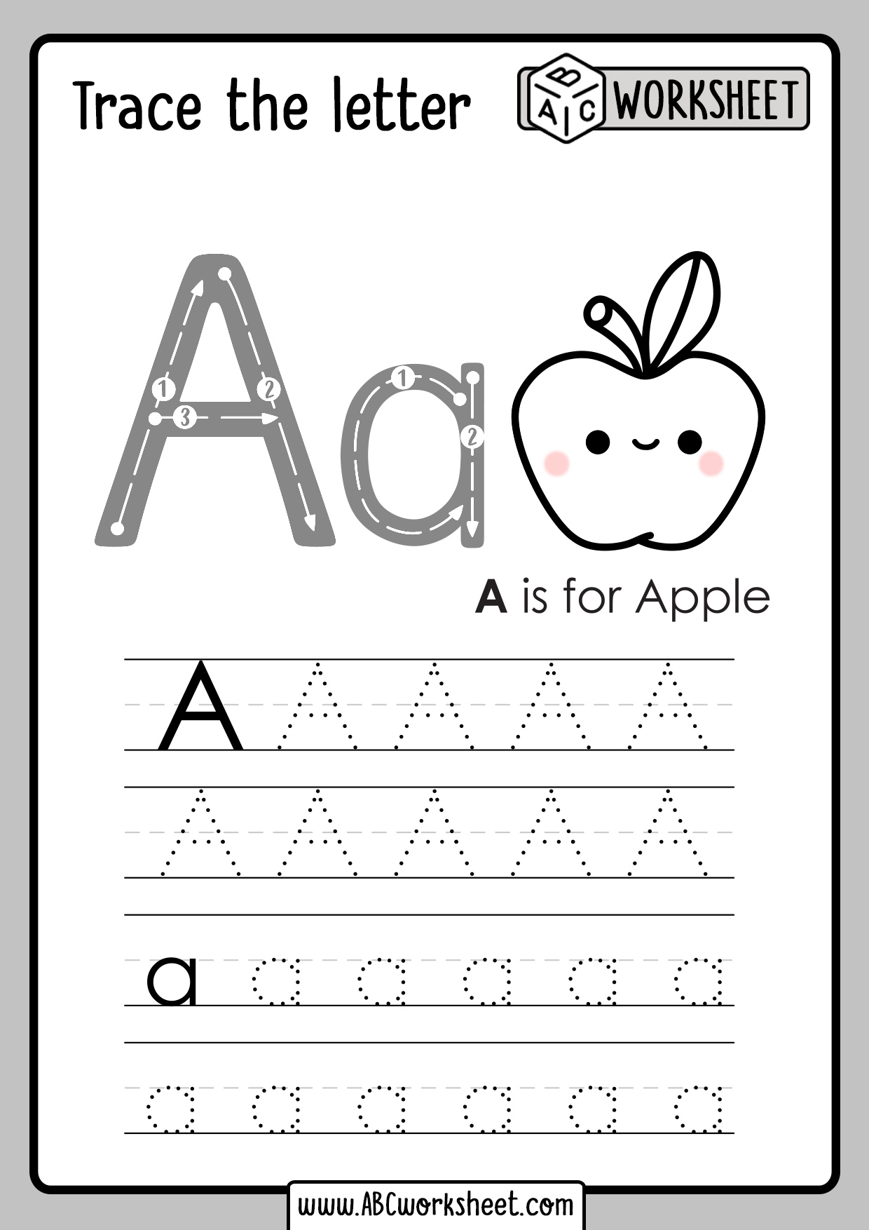 Letter A Tracing Worksheets Free Tracing Worksheets