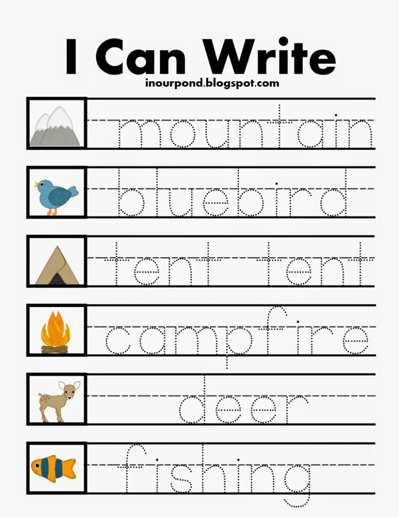 Camping Tracing Worksheets – Tracing Worksheets