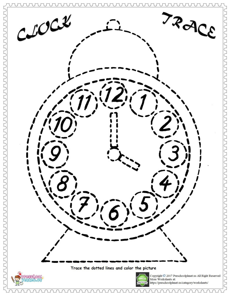 Clock Tracing Worksheet | Tracing Worksheets