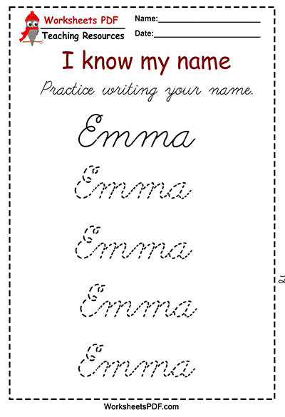 Trace Your Name In Cursive Tracing Worksheets