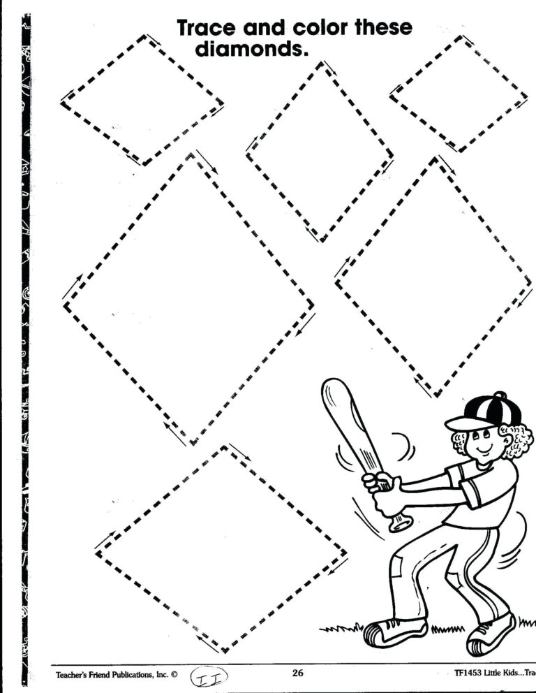 Diamond Tracing Worksheet | Tracing Worksheets