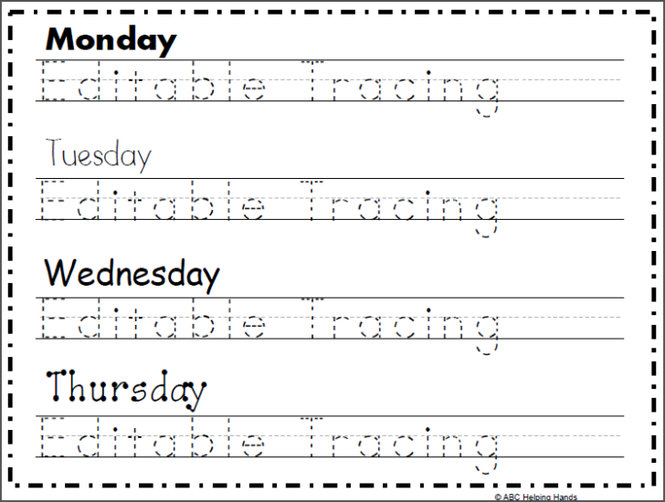 Free Editable Name Tracing Worksheet 4 Day Made By Teachers Tracing Free Editable Name Tracing Worksheet 4 Day Made By Teachers Tracing