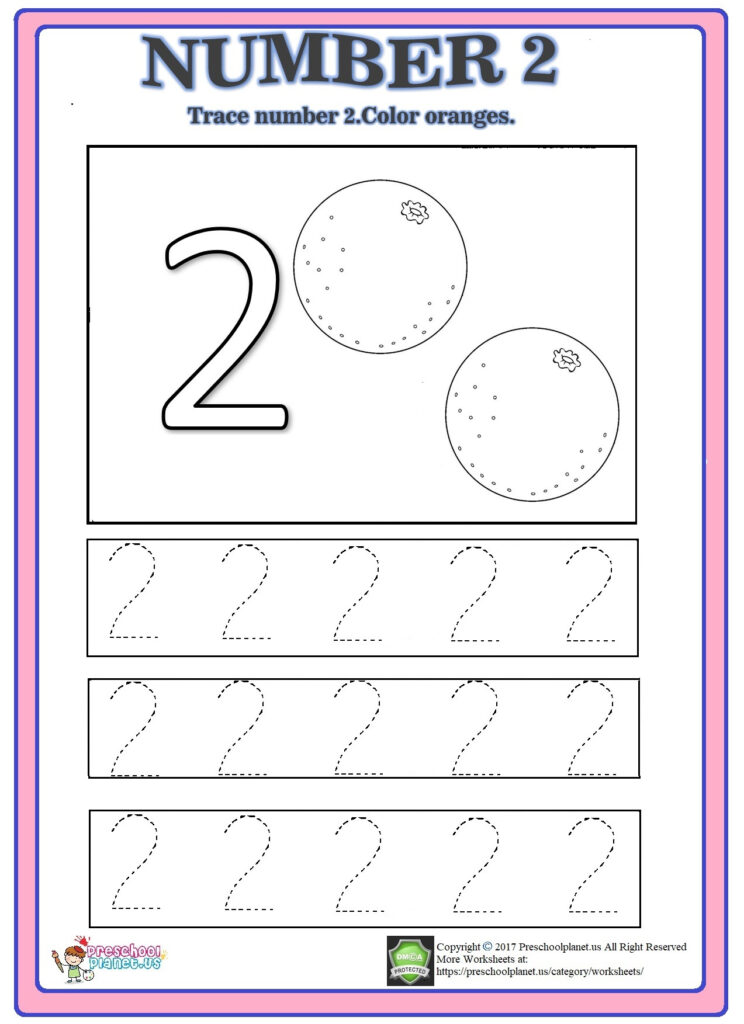 Number 2 Tracing Worksheets | Tracing Worksheets