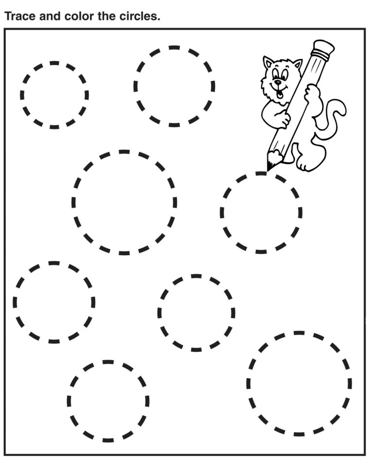 Circle Tracing Worksheets Preschool | Tracing Worksheets