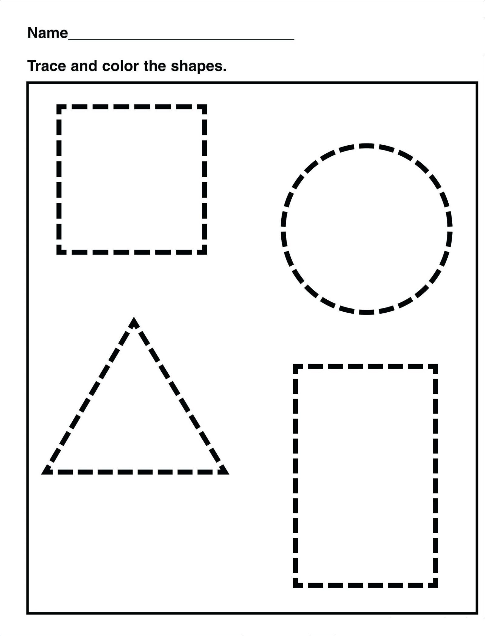 Tracing Shape Tracing Preschool FREE Printable Worksheets Shape